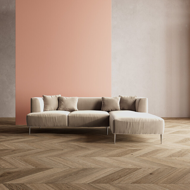 Swoon, Fabric, Kallas, Right-hand Corner Sofa, Taupe, Easy Velvet ...