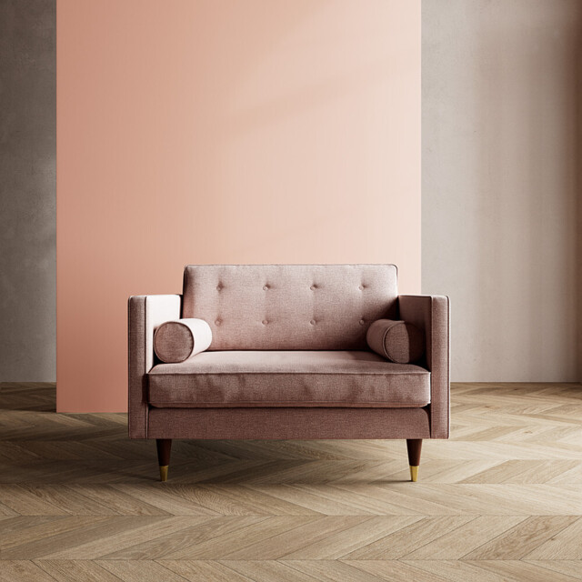 Swoon, Fabric, Porto, Right-hand Corner Sofa, Blush, House Weave, Dark ...