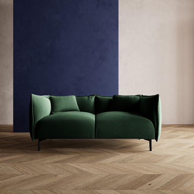 Swoon, Fabric Hunter, Rico, Two-seater Sofa, Smart Wool, Black Feet by ...