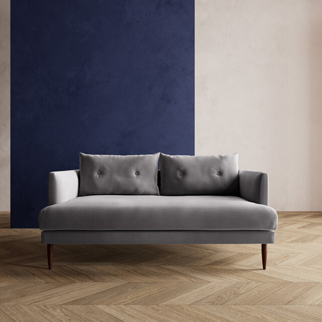 Swoon, Fabric Silver Grey, Kalmar, Two-seater Sofa, Easy Velvet, Dark ...