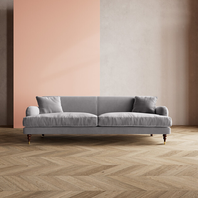 Swoon, Fabric Silver Grey, Chorley, Three-seater Sofa, Easy Velvet ...