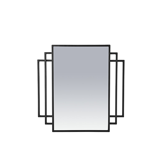 Swoon, Claddagh, Mirror, Art-Deco Style, Black, Steel, W: 60cm x D: 3cm ...