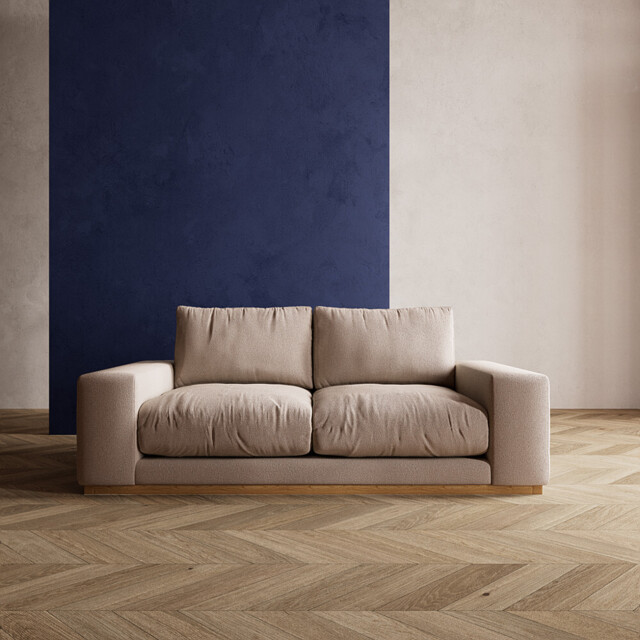 Swoon, Pink Fabric Denver Two-seater Sofa, Natural, Boucle, Light Feet ...