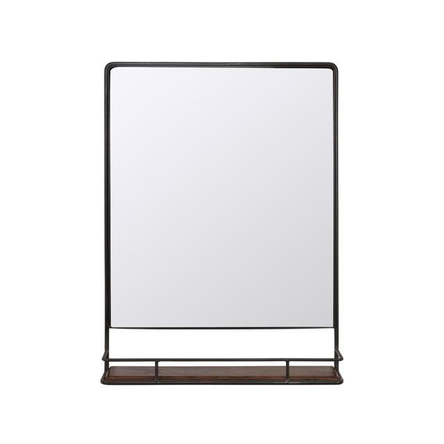 Swoon, Black Metal/wood Connaught Art Deco Mirror, Shelf, Steel by ...