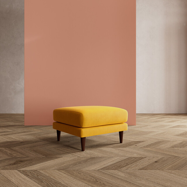 Swoon, Fabric, Turin, Ottoman, Turmeric, Easy Velvet, Dark Feet ...