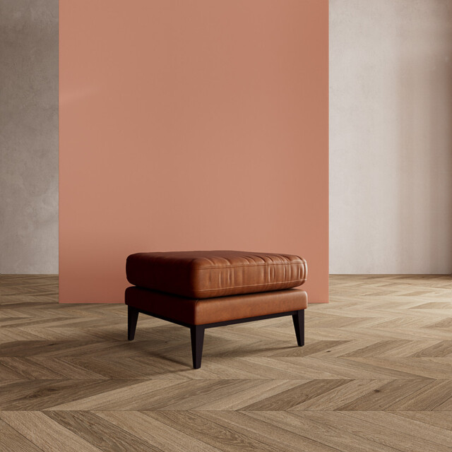 Swoon, Fabric, Tulum, Ottoman, Tan, Smart Leather, Dark Feet, 65cmx40cm ...