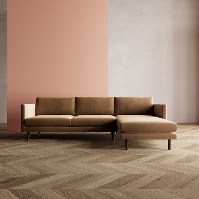 Swoon, Tivoli, Right-Hand Corner Sofa, Brown, Easy Velvet, W: 257cm x H ...