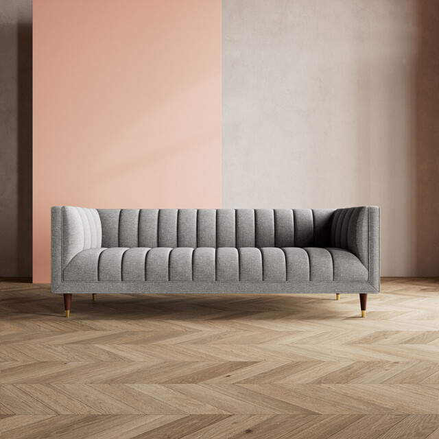 Swoon, Fabric, Willem, Three-seater Sofa, Thunder, House Weave, Dark Feet, 224cmx77cm by Swoon ...