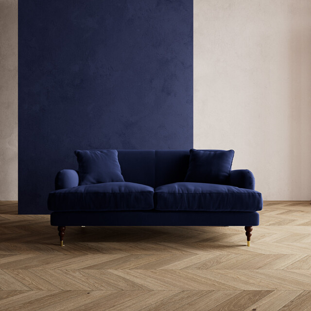 Swoon, Fabric, Chorley, Two-seater Sofa, Ink, Easy Velvet, Dark Feet by ...