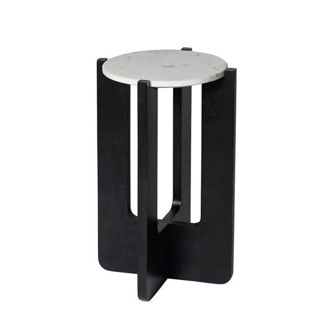 Swoon, Medway, Contemporary Side Table, Black, Mango Wood, W: 35cm x H ...