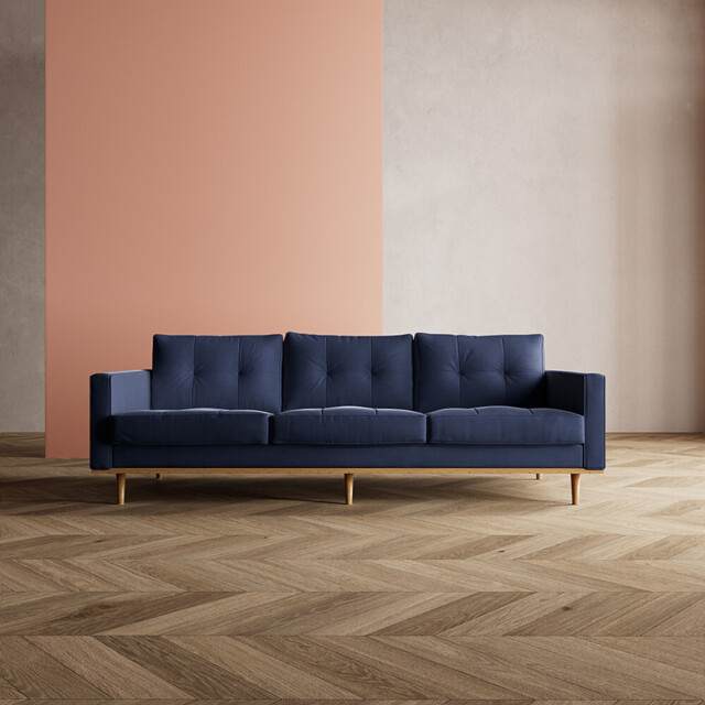 Swoon, Fabric, Berlin, Four-seater Sofa, Denim, Linen, Light Feet by ...