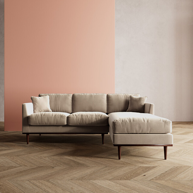 Swoon, Fabric, Norfolk, Right-hand Corner Sofa, Taupe, Easy Velvet ...