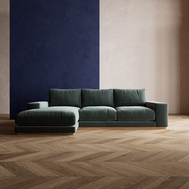 Swoon, Fabric Denverwb Small Left-hand Corner Sofa, Hydro, Crushed ...