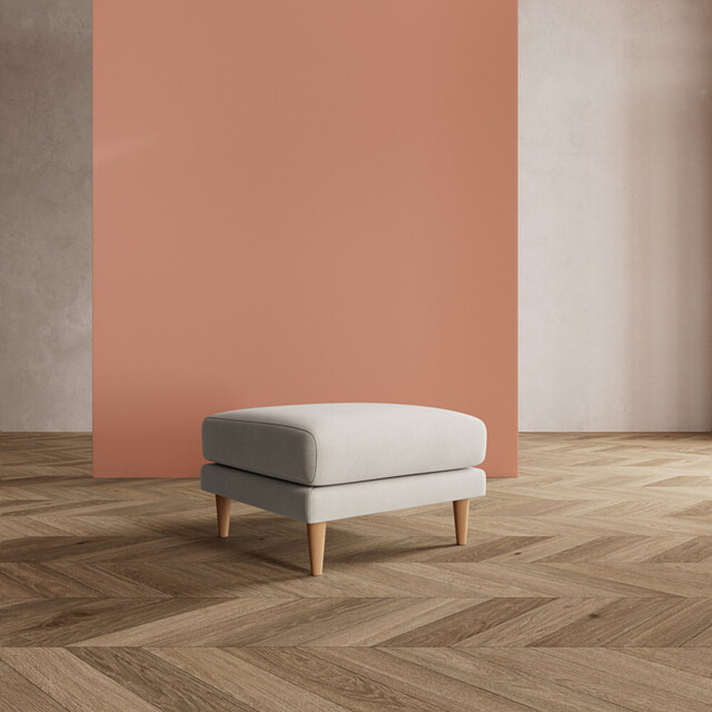 Swoon, Fabric, Turin, Ottoman, Bone, Easy Velvet, Light Feet, 65cmx44cm ...