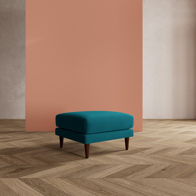 Swoon, Fabric, Turin, Ottoman, Kingfisher, Easy Velvet, Dark Feet ...