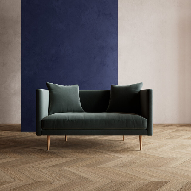 Swoon, Fabric Blue May Two-seater Sofa, Hydro, Crushed Velvet, Light ...