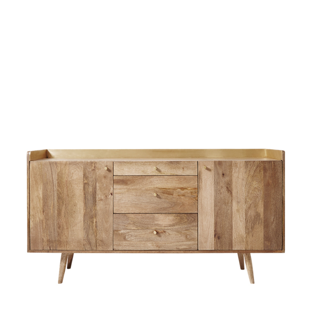Swoon, Brown, Wood, Fresco Sideboard, Brass & Mango by Swoon | ufurnish.com