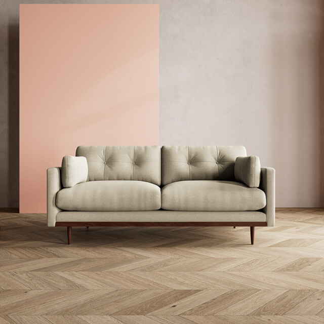 Swoon, Fabric, Klee, Three-seater Sofa, Porcelain, Smart Wool, Dark ...