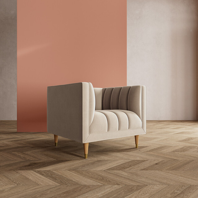 Swoon, Fabric, Willem, Armchair, Taupe, Easy Velvet, Light Feet by ...