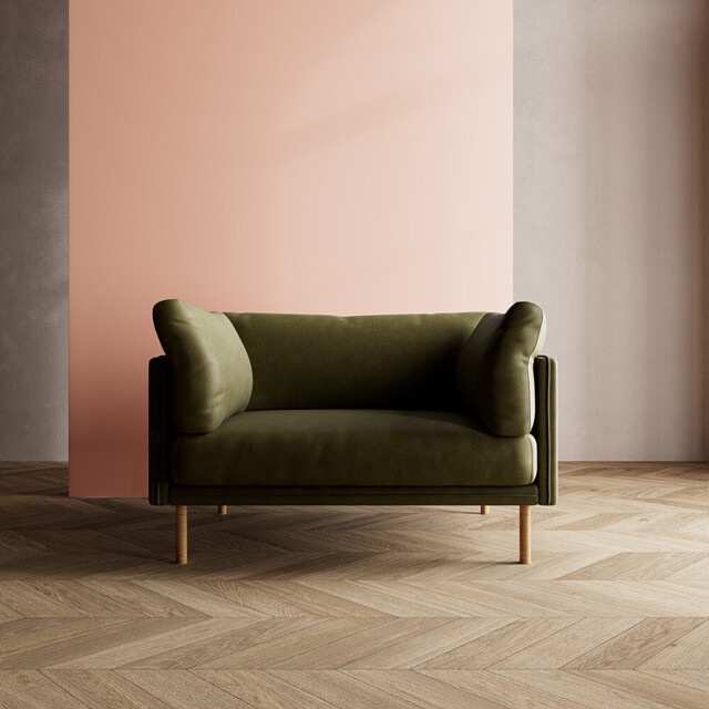 Swoon, Merano, Love Seat, Green, Smart Leather, W:133cm x D:94cm x H ...