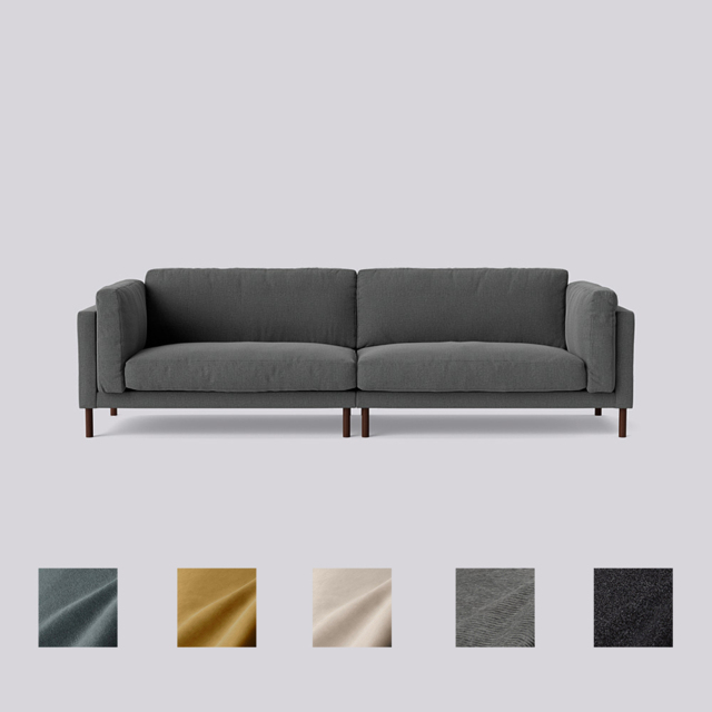 Swoon, Munich, Four-Seater Sofa, Grey Pewter, W: 275cm x H: 81 cm by Swoon | ufurnish.com