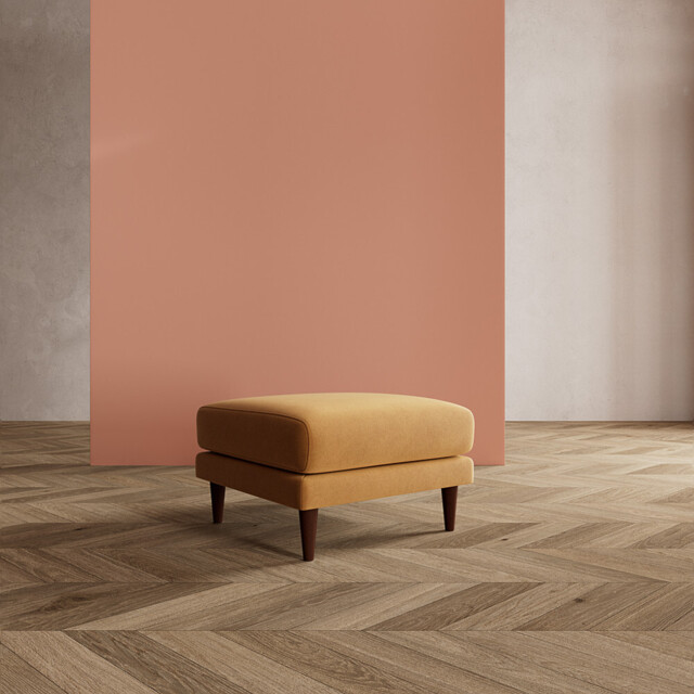 Swoon, Fabric, Turin, Ottoman, Biscuit, Easy Velvet, Dark Feet ...