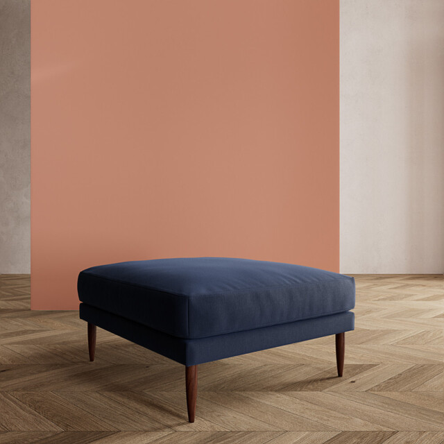 Swoon, Fabric, Kalmar, Ottoman, Denim, Crushed Velvet, Dark Feet by ...