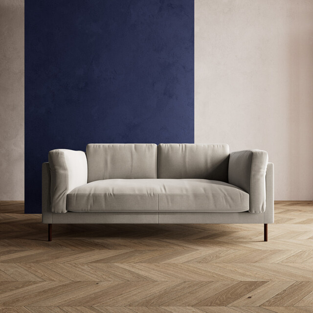 Swoon, Fabric Munich Two-seater Sofa, Bone, Easy Velvet, Dark Feet by ...