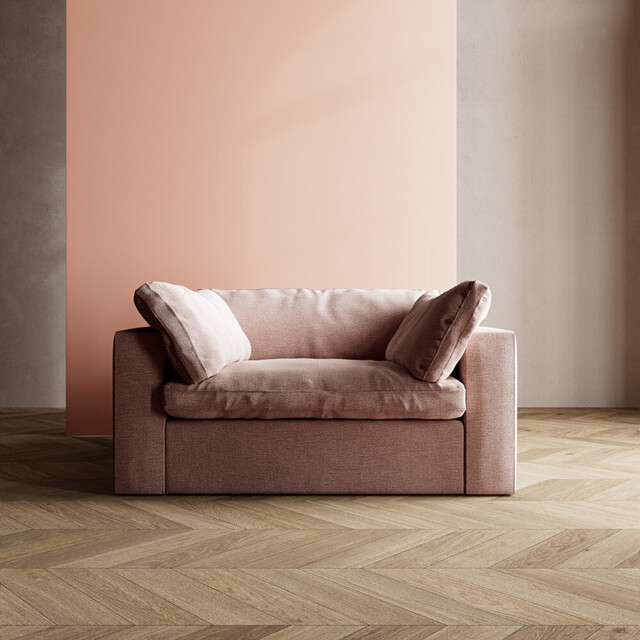 Swoon, Seattle, Love Seat, Pink, House Weave, W: 136cm x H: 80 cm by ...