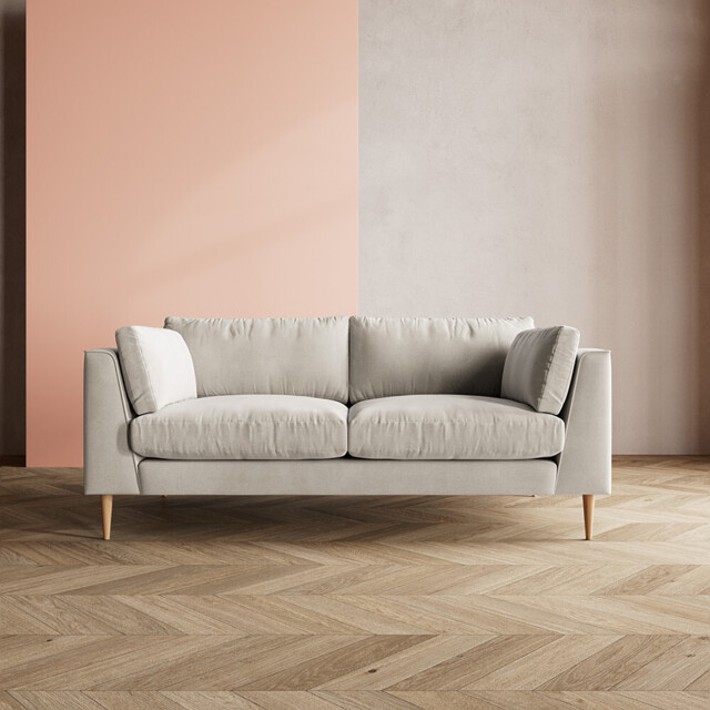 Swoon, Fabric, Nero, Three-seater Sofa, Bone, Easy Velvet, Light Feet, 192cmx86cm by Swoon ...