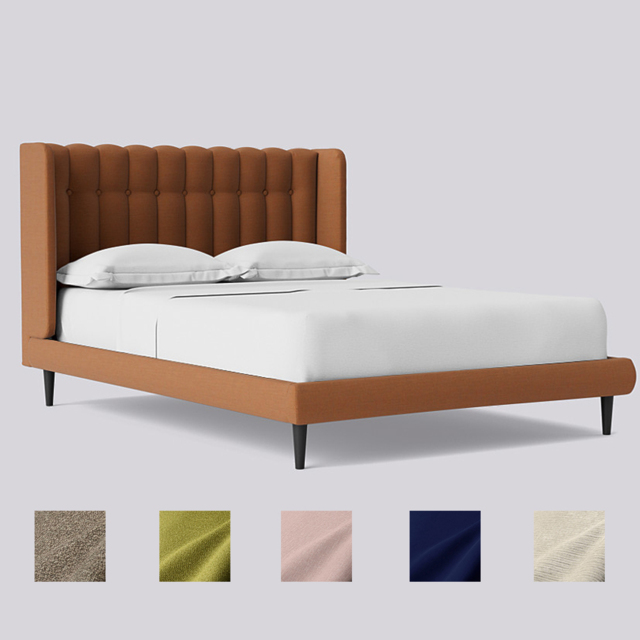 Swoon, Kipling, Double Bed, Orange Burnt, Linen, W: 146cm x D: 198cm x ...