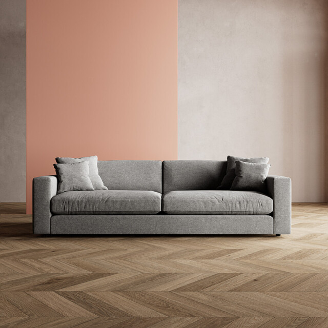 Swoon, Althaea, Four-Seater Sofa, Grey, House Weave, W: 275cm x H: 84 cm by Swoon | ufurnish.com