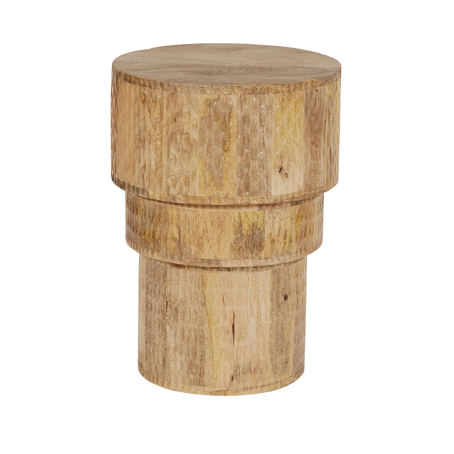 Swoon, Wood, Dee Scandi Side Table, Adzed Natural Oak-stained Mango by Swoon | ufurnish.com