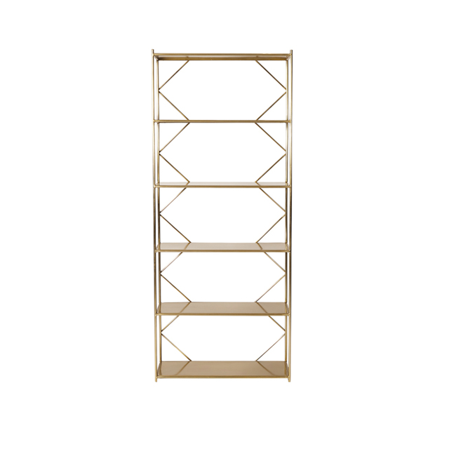 Swoon, Mosaic, Wide Shelving Unit, Industrial Style, Brass, Steel, W ...