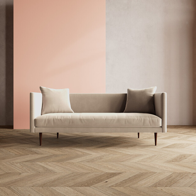 Swoon, Fabric, May, Three-seater Sofa, Taupe, Easy Velvet, Dark Feet by ...