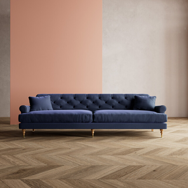 Swoon, Fabric, Sidbury, Four-seater Sofa, Denim, Light Feet by Swoon ...