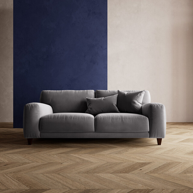 Swoon, Fabric Silver Grey, Edes, Two-seater Sofa, Easy Velvet, Dark ...