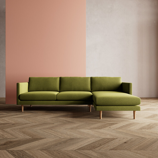 Swoon, Tivoli, Right-Hand Corner Sofa, Green Kiwi, Smart Wool, W:257cm ...