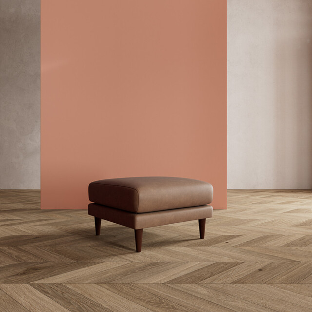 Swoon, Fabric, Turin, Ottoman, Saddle, Smart Leather, Dark Feet ...