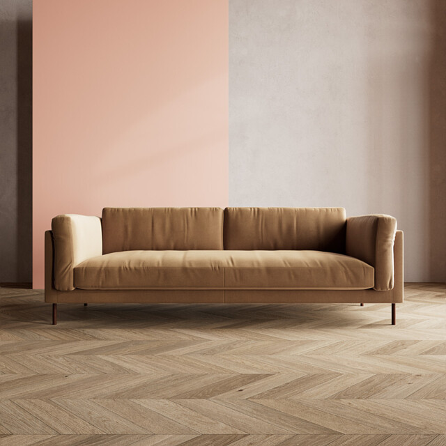 Swoon, Munich, Three-Seater Sofa, Brown, Easy Velvet, W: 238cm x D ...