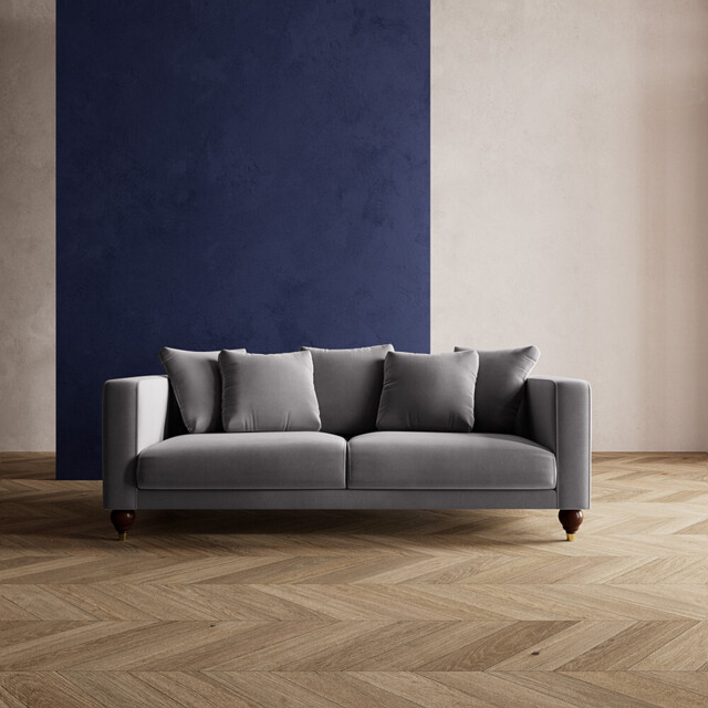 Swoon, Fabric Silver Grey, Waterloo, Two-seater Sofa, Easy Velvet, Dark ...