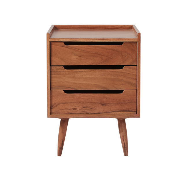 Swoon, Southwark, Scandi Style Bedside Table, Three Drawers, Brown ...
