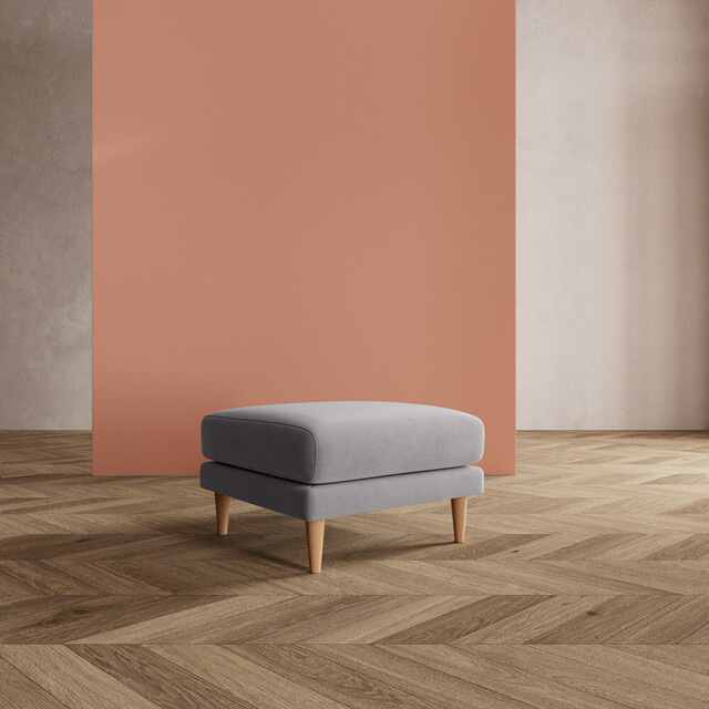 Swoon, Fabric Silver Grey, Turin, Ottoman, Easy Velvet, Light Feet ...