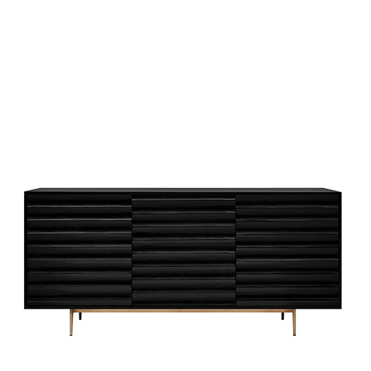 Swoon, Katana, Three-Door Sideboard, Black, Mango Wood, W: 168cmxD ...