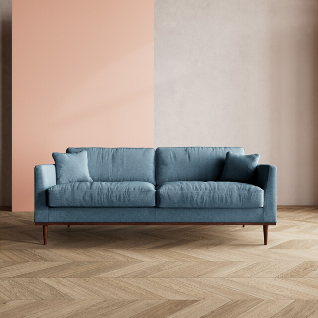 Swoon, Fabric, Norfolk, Three-seater Sofa, Reef, House Weave, Dark Feet, 203cmx85cm by Swoon ...