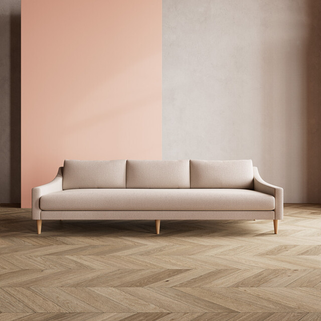 Swoon, Fabric Natural, Boucle, Turin, Four-seater Sofa, Light Feet by ...