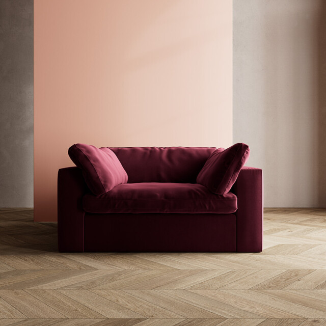 Swoon, Seattle, Love Seat, Purple, Easy Velvet, W: 136cm x H: 80 cm by ...