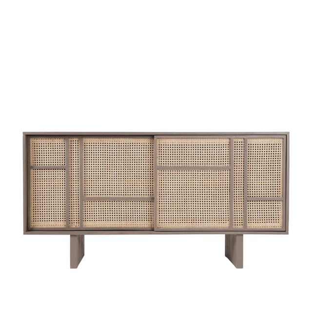 Swoon, Falstone, Mid-Century Scandi Sideboard, Beige, Mango Wood, W: 145cm x H: 75 cm by Swoon ...