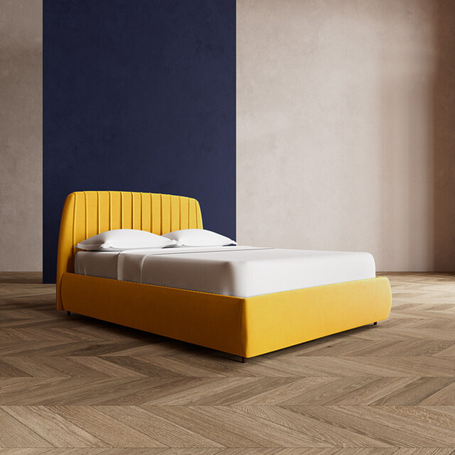Swoon, Fabric, Bramworth, Ottoman Bed, Turmeric, Easy Velvet, Dark Feet ...