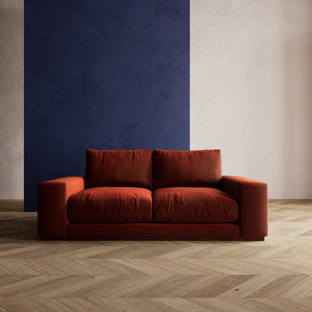 Swoon, Fabric Denver Full Circle™ Two-seater Sofa, Harissa, Crushed ...